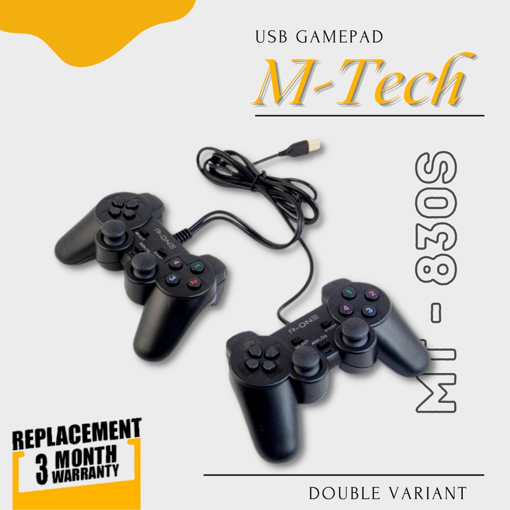 Jual Gamepad M-TECH Double Getar Black - Stick PC Laptop - Joystick PC ...