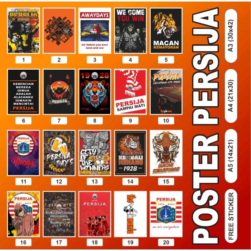 Jual POSTER PERSIJA THEJAK 10Pcs | Shopee Indonesia