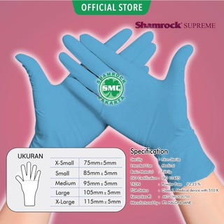 Jual SHAMROCK SUPREME NITRILE Examination Gloves Powder Free | Sarung ...
