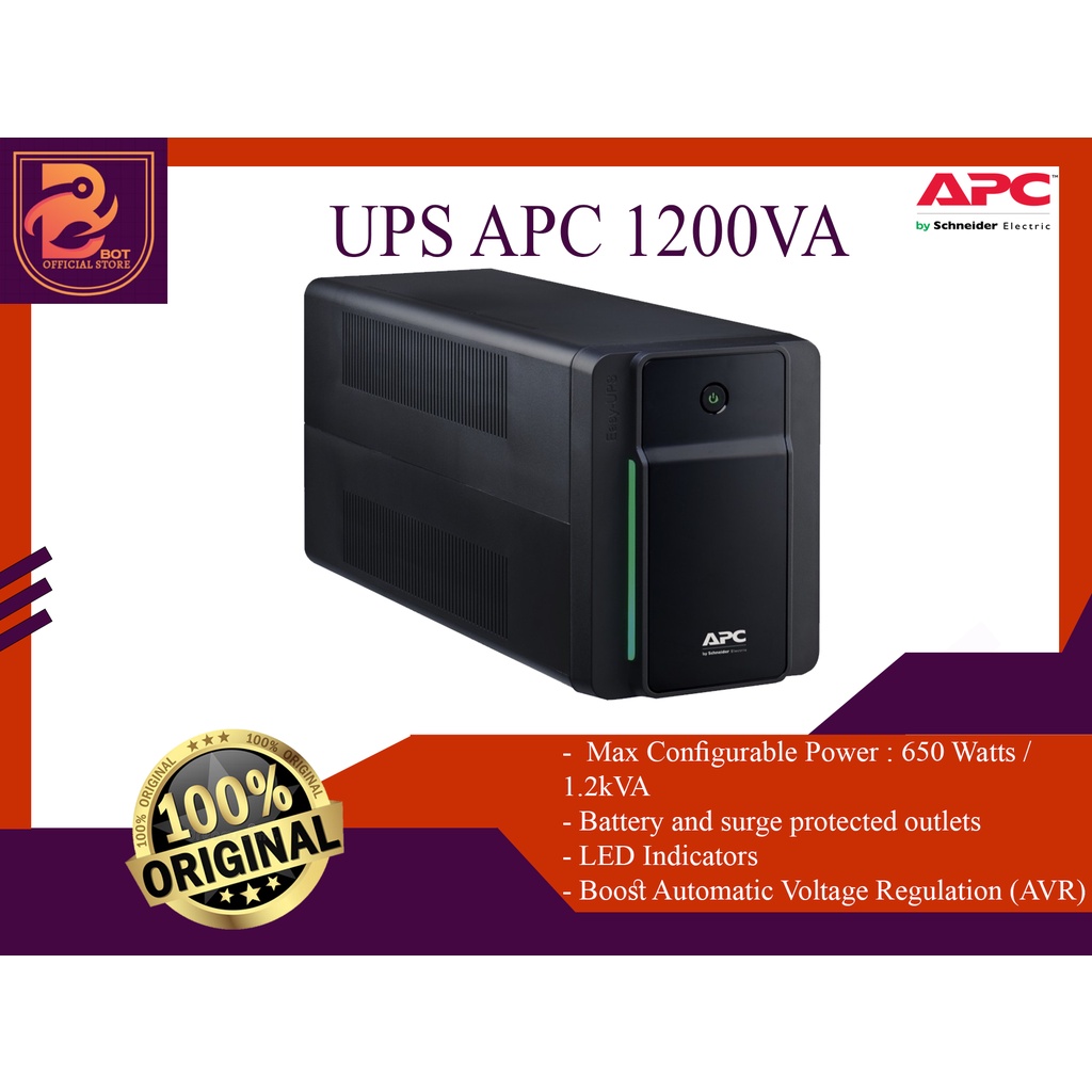 Jual UPS APC Easy UPS BVX 1200VA 650W BVX1200LI-MS BVX 1200 LI MS ...