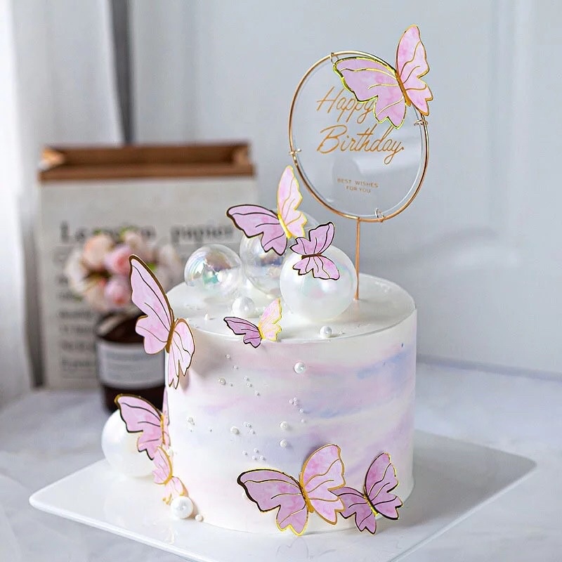 Jual Topper Cake Birthday Butterfly Hiasan Kue Tart Ulang Tahun Kupu ...