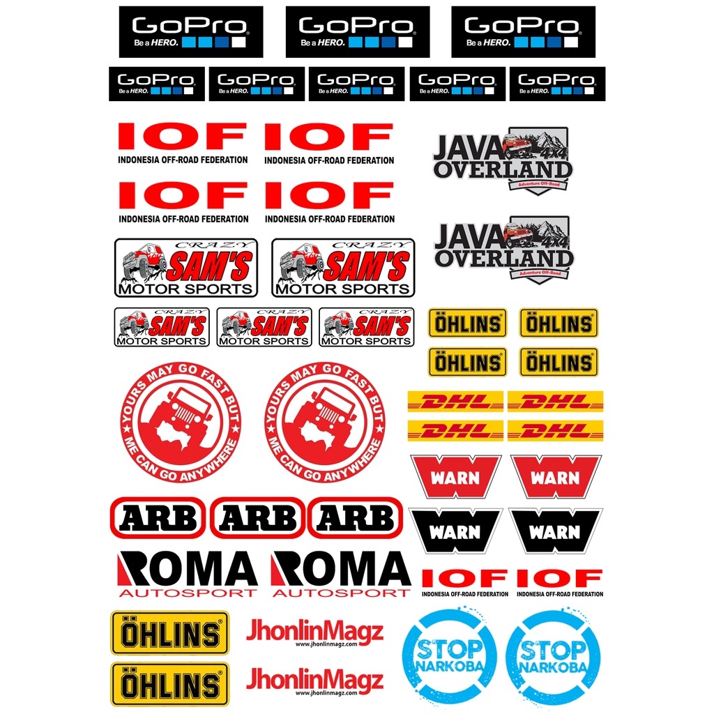 Jual Stiker RC Adventure Offroad skala 1/10 Bahan Vinyl Ukuran A4 ...