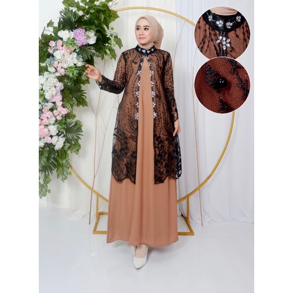 Jual GAMIS OUTER MEWAH TERBARU 2023//202 ALMEERA DRESS BORDIR PAYET by ...