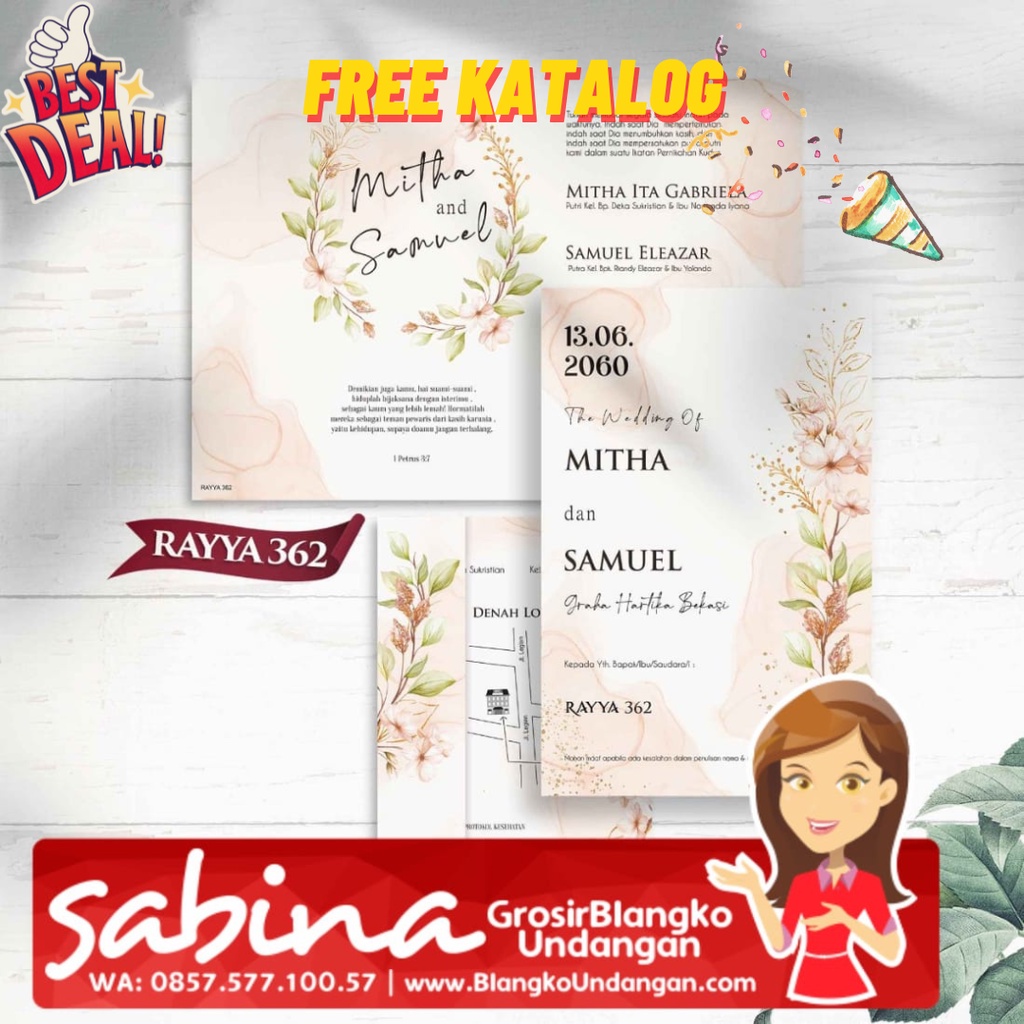Jual PROMO!!! BELI BLANGKO GRATIS KATALOG - BLANGKO UNDANGAN RAYYA 362 | SABINA UNDANGAN ...