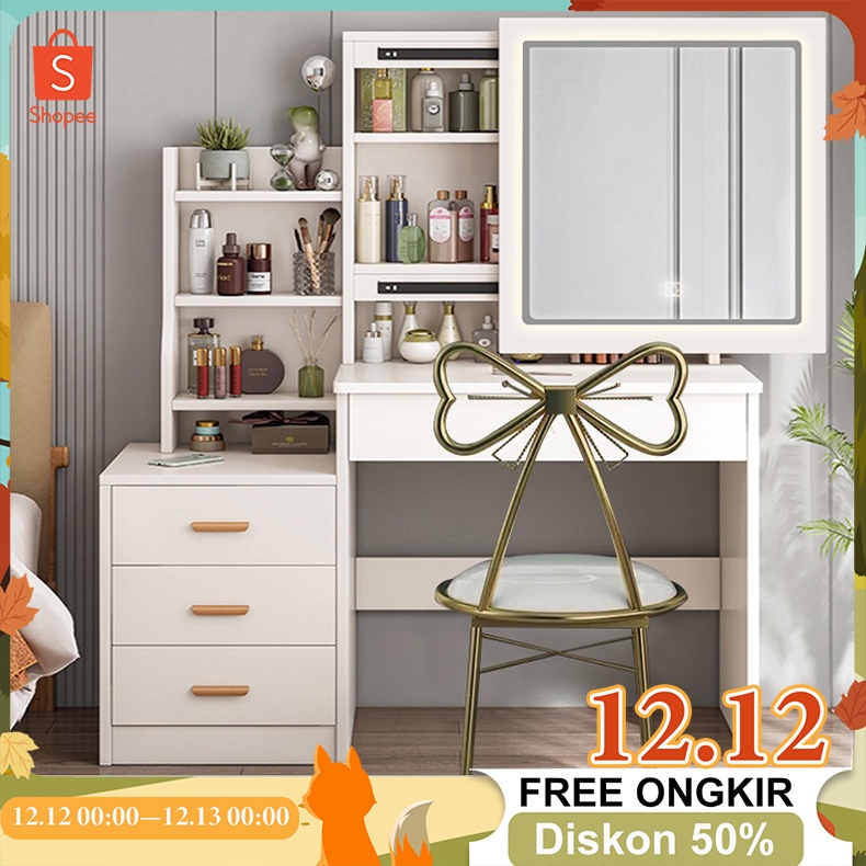 Jual IH Meja Rias dengan Lampu LED/ 80CM Meja Rias Besar / Meja Rias ...