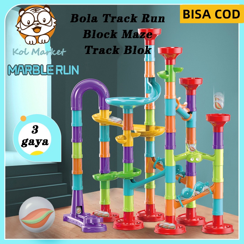Jual 76/142/197 pcs Berbagai Slide Blok Blok Bangunan Track Blok ...
