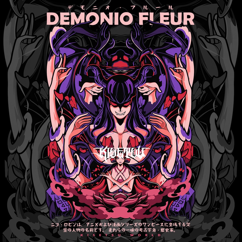 Jual Kaos Anime ONE PIECE NICO ROBIN DEMONIO FLEUR - Baju Distro Manga ...