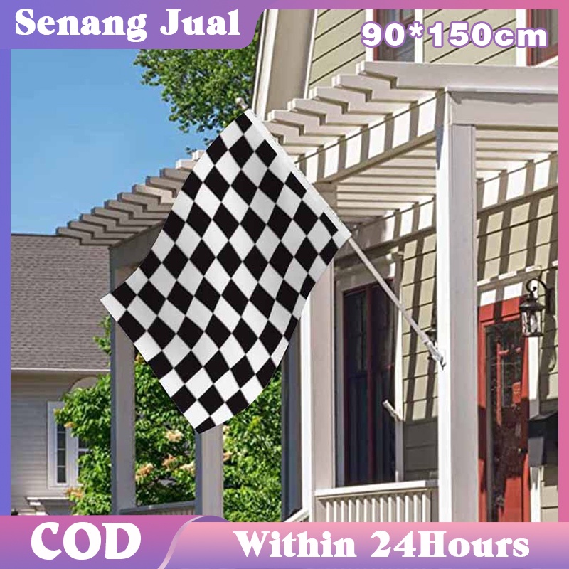 Jual 90 X 150CM Bendera Start Hitam Putih / Bendera Finish Lomba ...