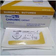 Jual ONEMED CATGUT CHROMIC 3/0 SURGICAL SUTURES / BENANG STERILE ...