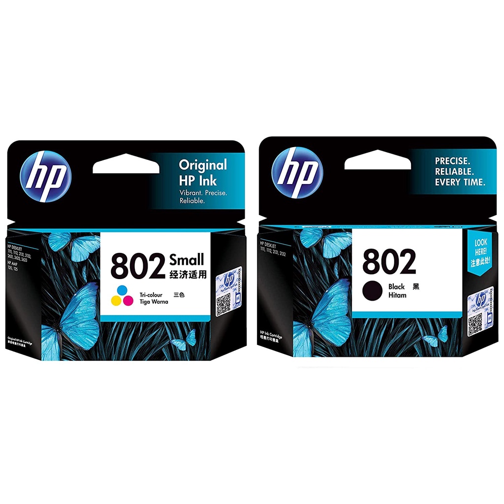 Jual Tinta Cartridge HP 802 Small Black / Colour Original | Shopee ...