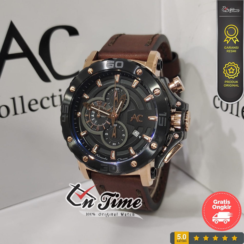 Jual Jam Tangan AC Alexandre Christie Pria 9205 MCL Kulit Original ...