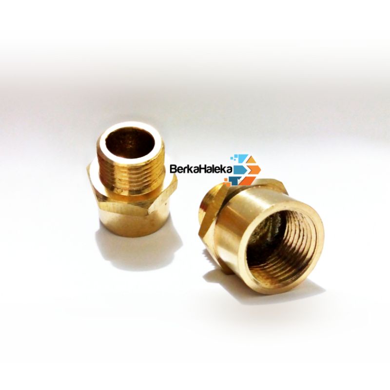 Jual Sambungan Kuningan Double Sok Nepel 3/8 drat dalam x 3/8 drat luar | Shopee Indonesia