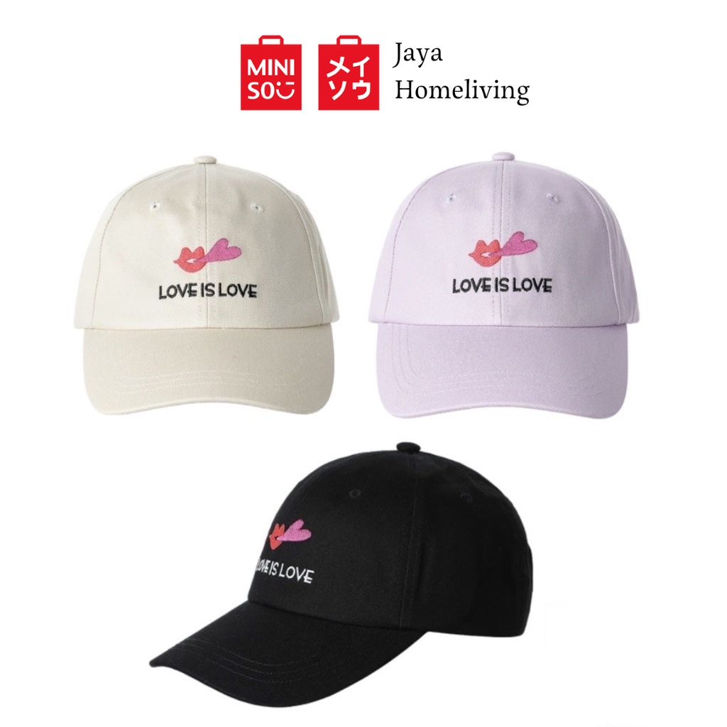 Jual MINISO BASEBALL CAP LOVE SERIES EMBROIDERED TOPI UNISEX | Shopee ...