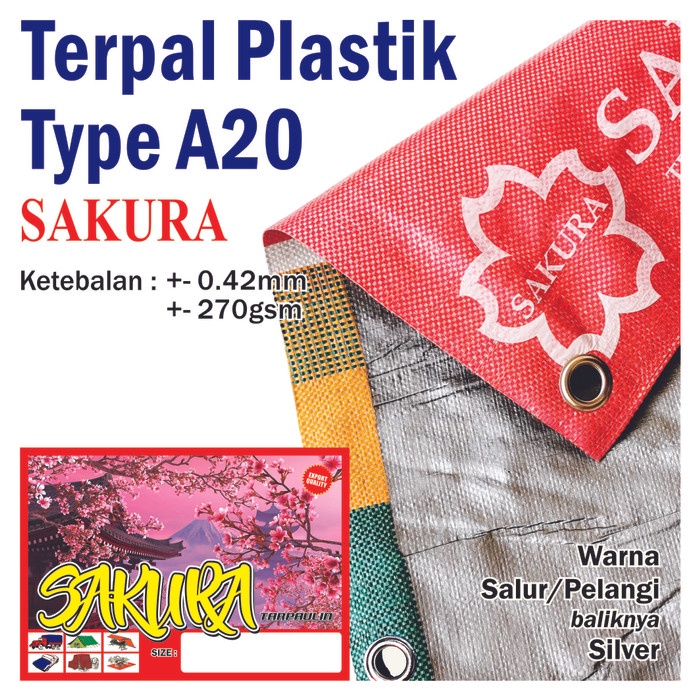 Jual Terpal plastik A20 Sakura Uk. 2m × 3m (2×3) | Shopee Indonesia