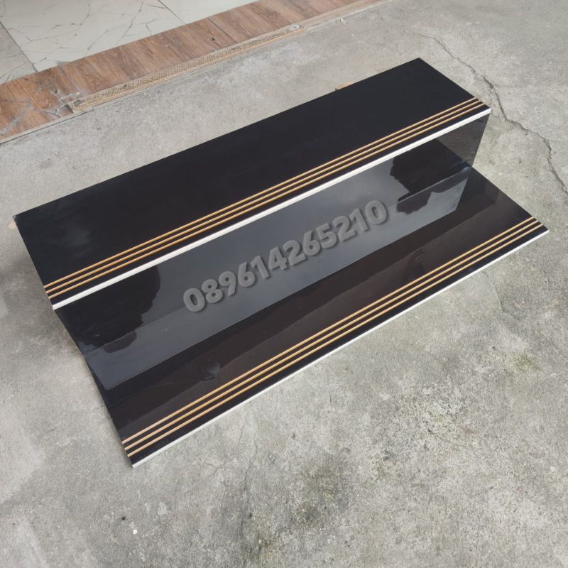 Jual granit anak tangga 30x100 dan 20x100 hitam polos garis gold ...