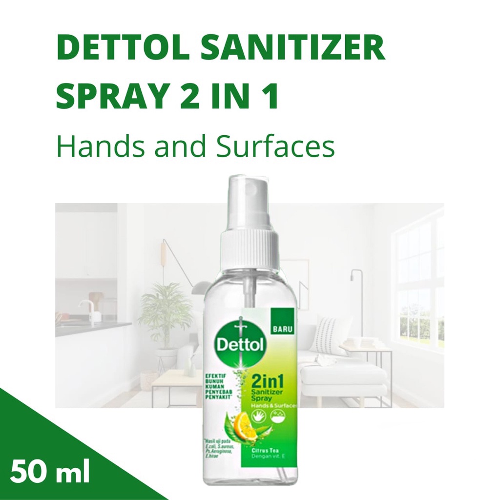 Jual Dettol Hand Sanitizer & Surface Spray 2 in 1 Citrus Tea 50ml 50 ml ...