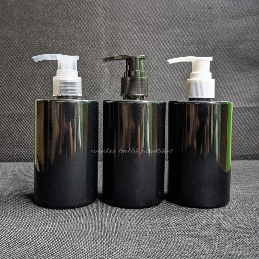 Jual Botol 250ml Hitam RF Tutup Pump Lotion / Botol Pump 250ml Hitam | Shopee Indonesia