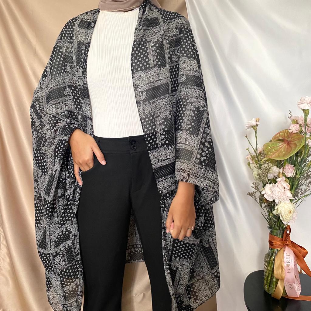 Jual Outer Wanita scraf simpel motif batik BLACK | Shopee Indonesia