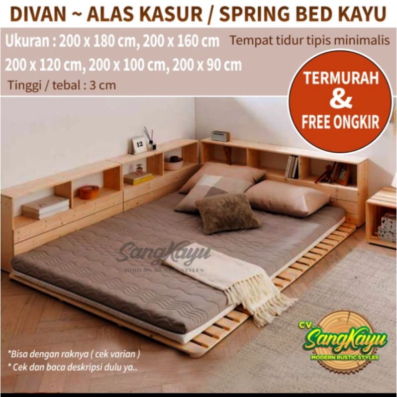 Jual Tempat tidur kayu DIVAN 200x160x3 cm Ranjang Alas kasur spring bed ...