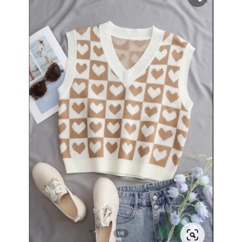 Jual PRODUK- ROMPI KOREA RAJUT WANITA MOTIF LOVE/HATI / KOREAN KNIT ...