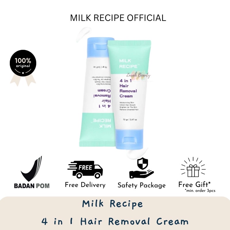 Jual Milk Recipe 4in1 Hair Removal Cream 70 gram - Krim Waxing Non ...