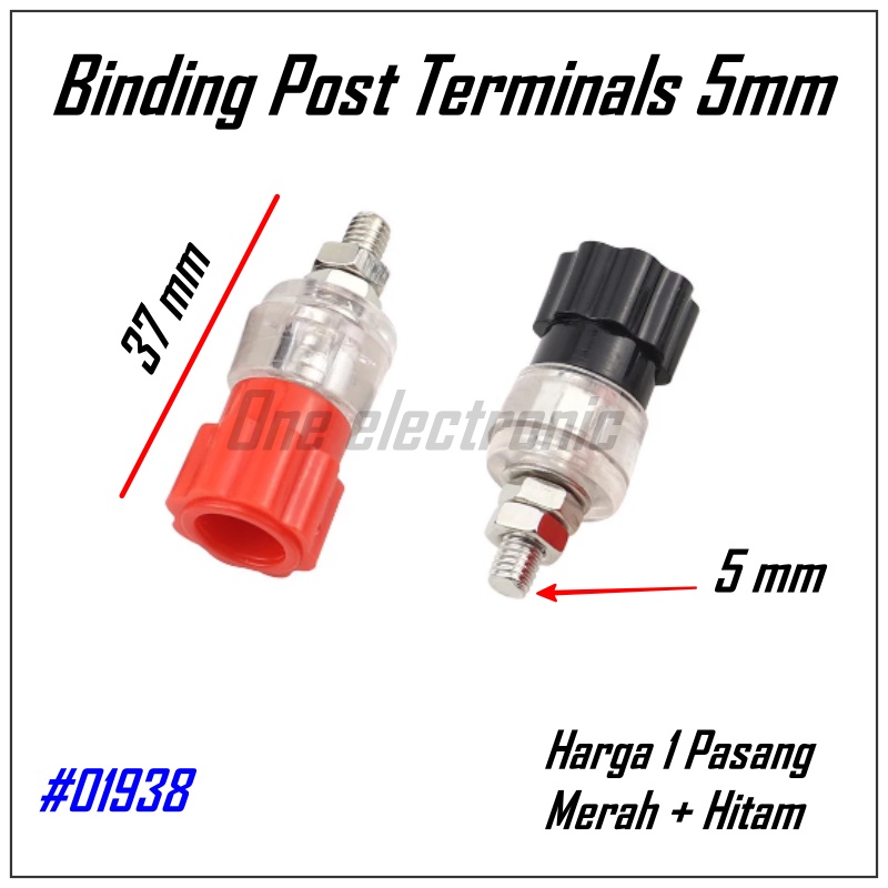 Jual 1 Set Binding Post Terminals 5mm Banana Soket Merah Hitam kabel ...