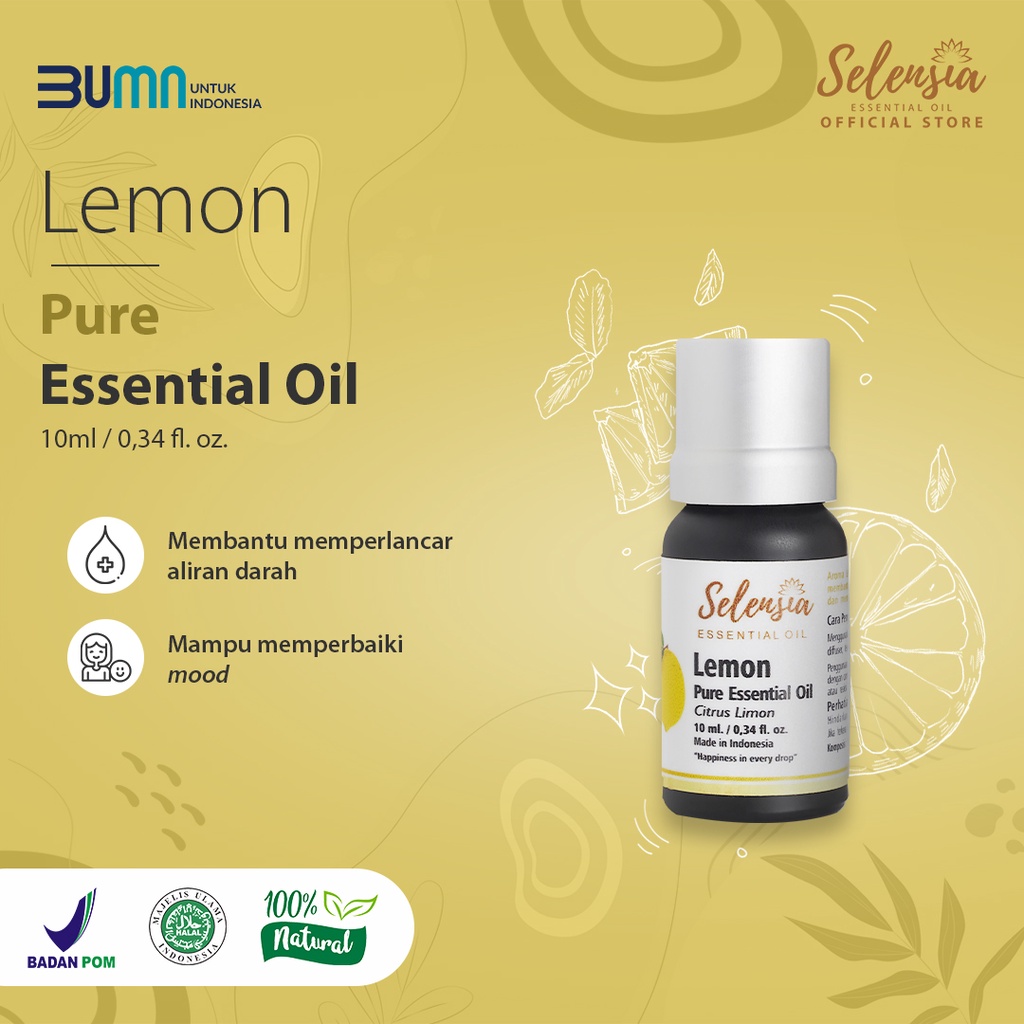 Jual Selensia Essential Oil Single Oil Lemon 10ml | Shopee Indonesia