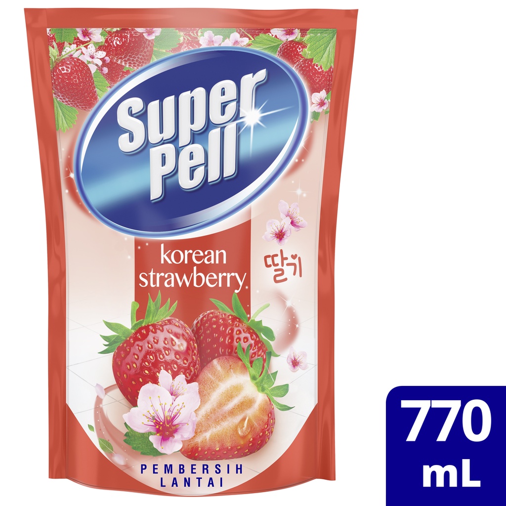Jual Super Pell Pembersih Lantai 770 ml KOREAN STRAWBERRY / Superpell 770ML | Shopee Indonesia