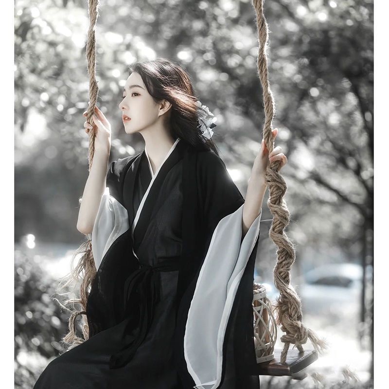 Jual Hanfu Traditional Dress Women Chinese Hanfu Black Set Female ...