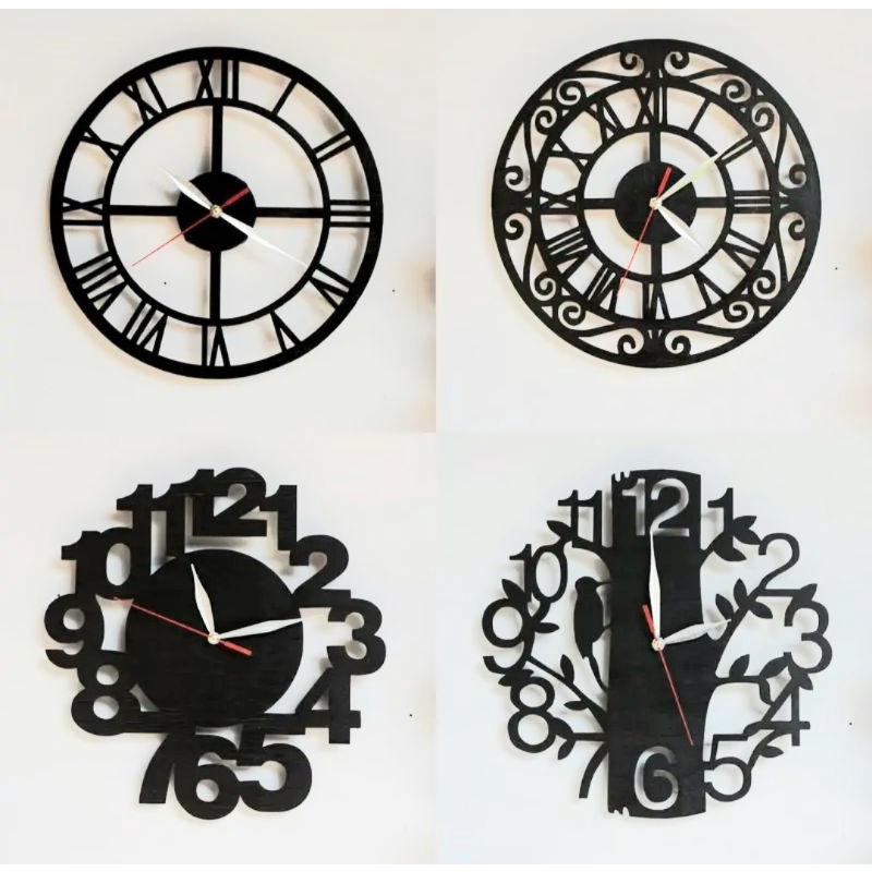 Jual Jam Dinding Rumah Motif Kayu Ukir Modern Minimalis | Shopee Indonesia