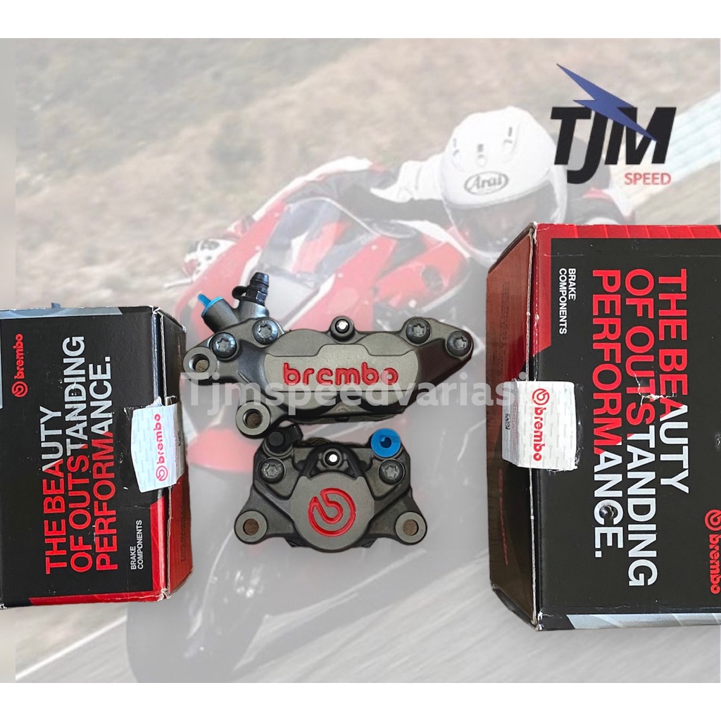 Jual Paket Kaliper brembo ori italy 4P p4 kiri + 2P p2 grey red logo | Shopee Indonesia