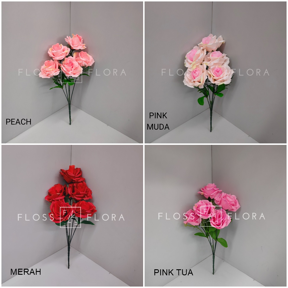 Jual Bunga Artificial / Bunga Palsu / Rose Marina X5 | Shopee Indonesia