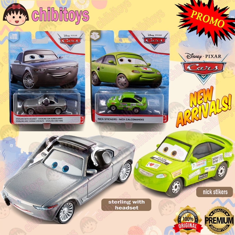 Jual MATTEL skala 55 CARS DISNEY STERLING WITH HEADSET DAN NICK STIKERS ...