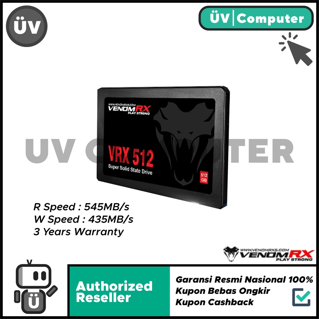 Jual SSD Internal Laptop PC 2.5" inch SATA 3 III VenomRX 512GB VRX ...