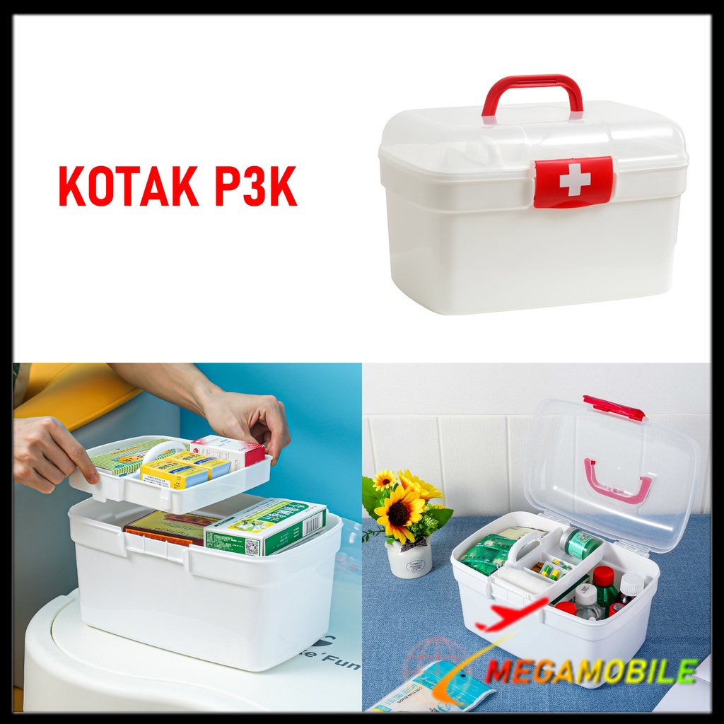 Jual MM - Kotak P3K Dua Susun Tempat Penyimpanan Obat Jinjing Praktis ...