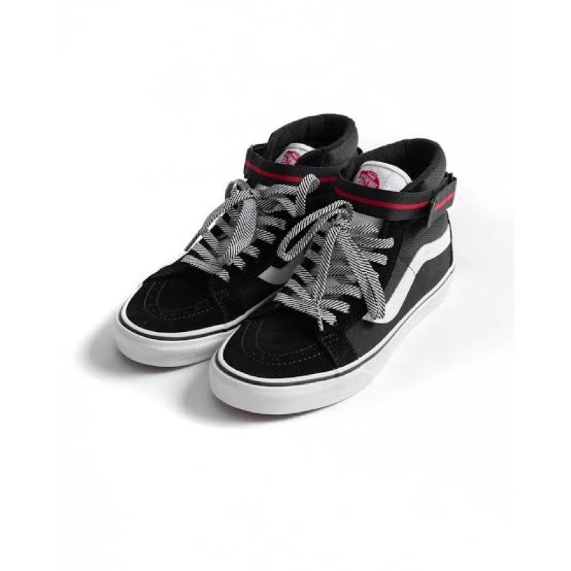 Jual Vans Sk8 High Reissue Classic Black White Velcro Sport Original