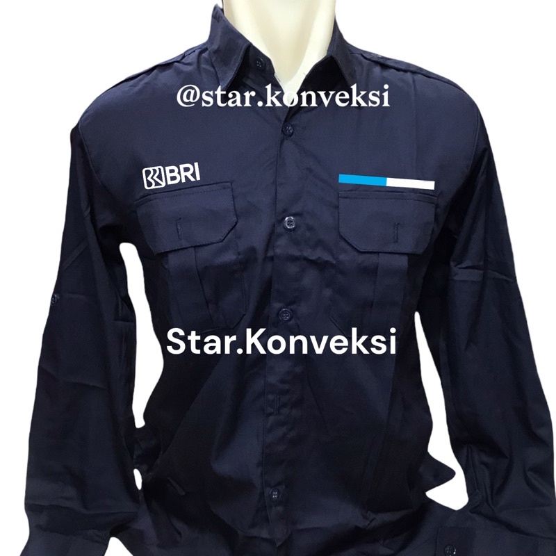Jual Seragam Kemeja Kantor PDH Seragam Bank BRI BUMN Warna Navy Biru ...