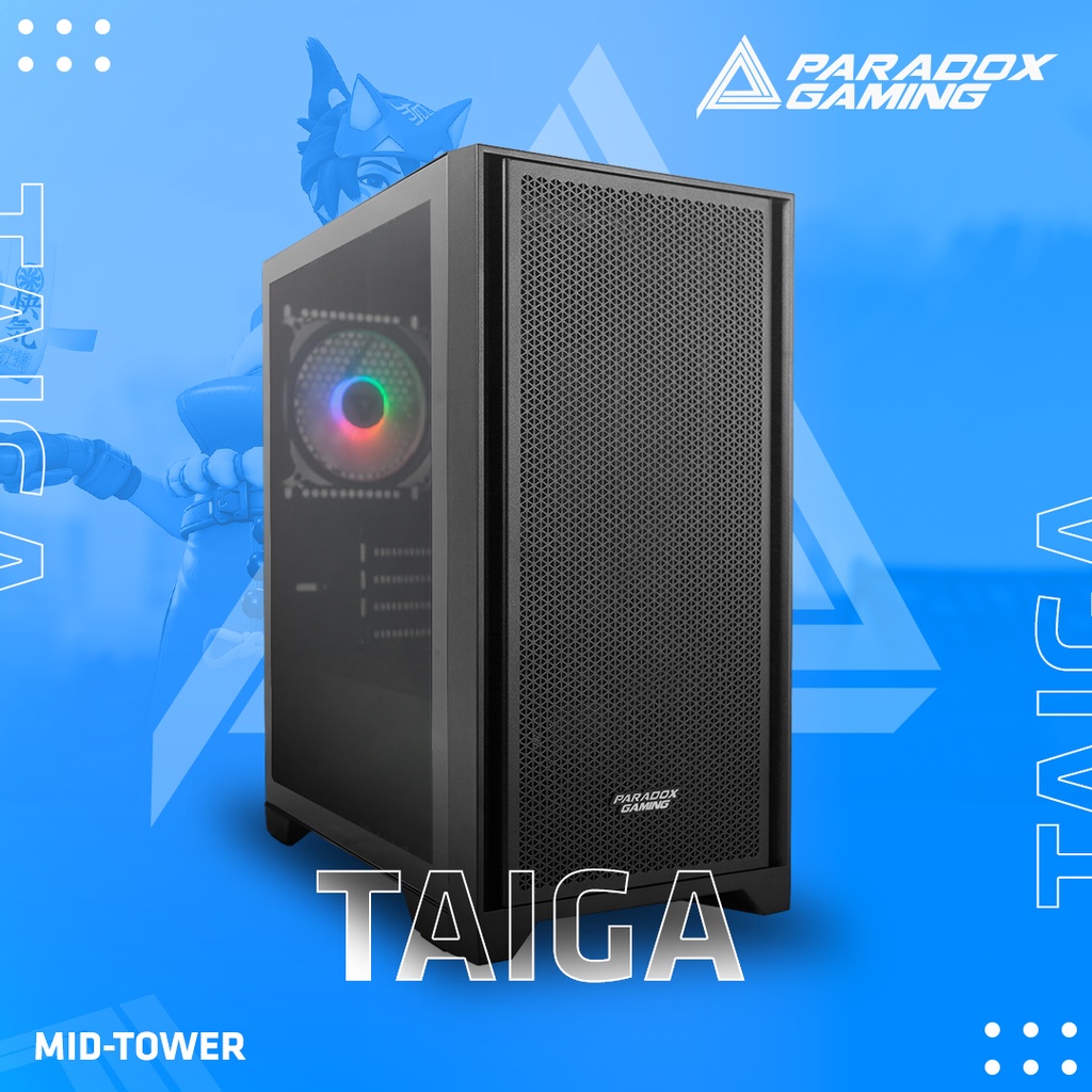 Jual PC Casing Paradox Gaming Taiga Mesh Tempered Glass Micro ATX Case ...
