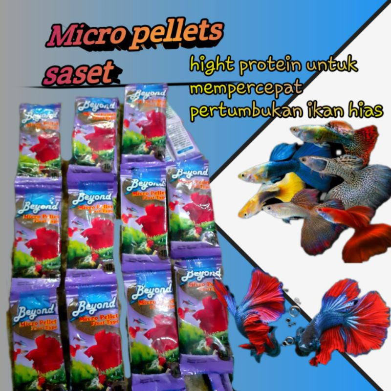 Jual Makanan Pelet Ikan Hias Cupang Guppy BEYOND Micro Pellet Sink Type ...