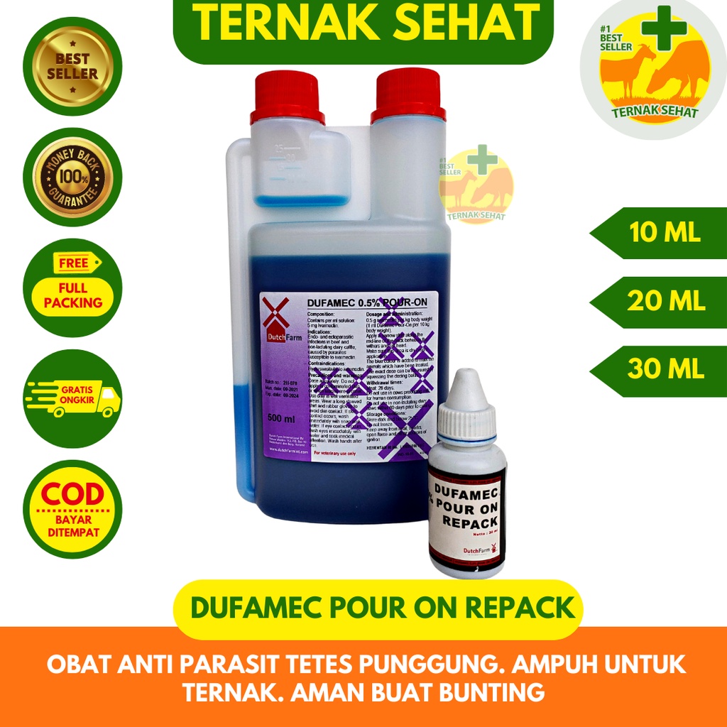 Jual DUFAMEC Pour On 30ml - obat cacing tetes, obat kutu, obat parasit ...