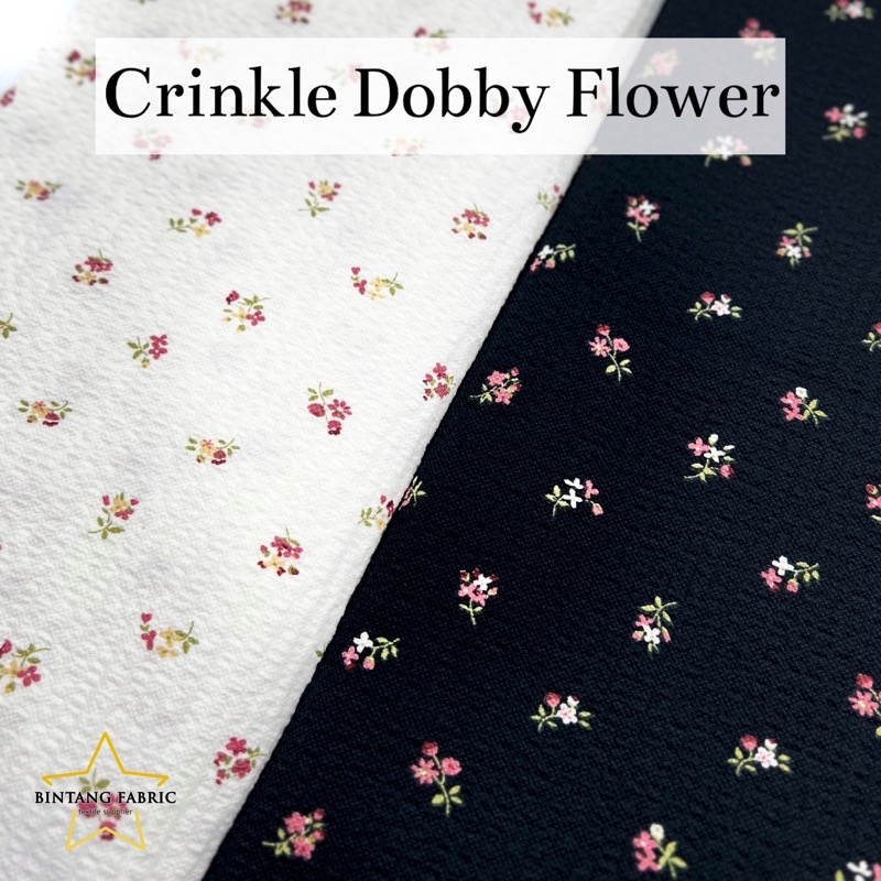 Jual Bahan Kain Crinkle Dobby Flower 0,5 meter | Shopee Indonesia