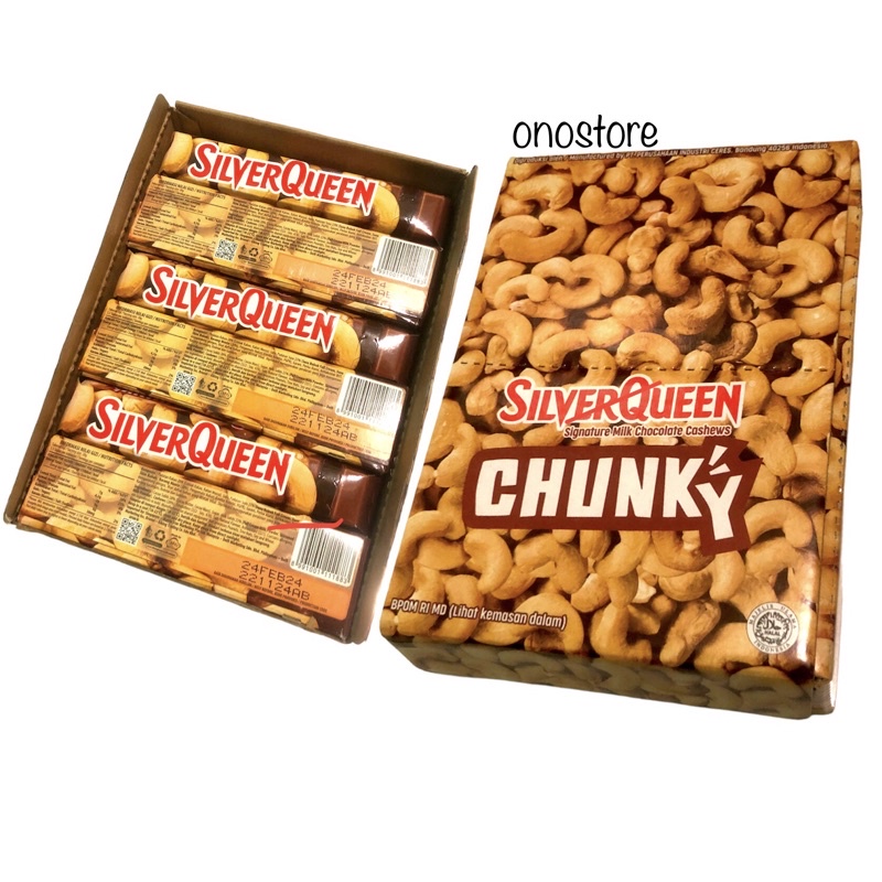 Jual Silverqueen Chunky Bar Cashew 30 gram 1 box (12 pcs) | Shopee ...