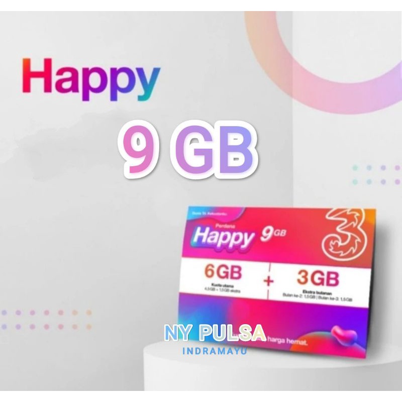 Jual Kartu Perdana TRI HAPPY 9GB | Shopee Indonesia