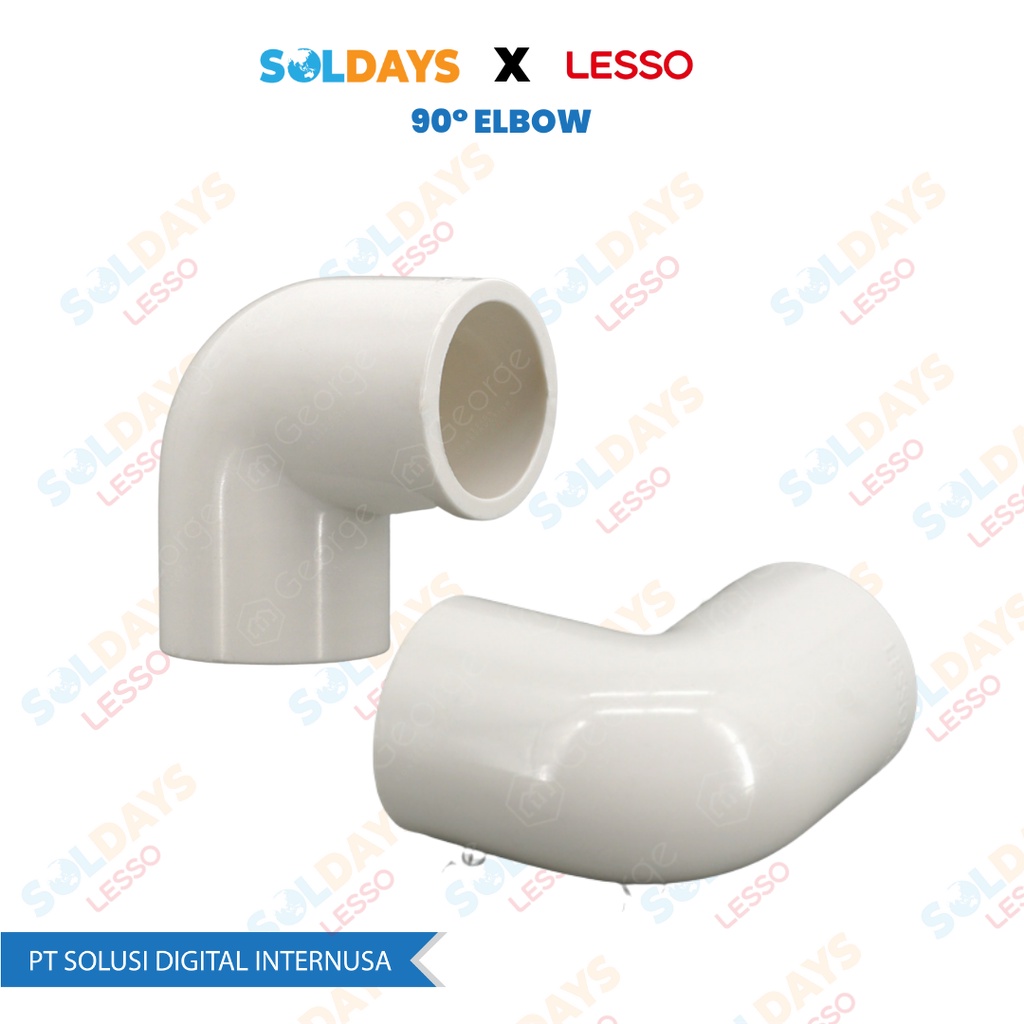 Jual Lesso Elbow 90 Derajat PVC Conduit 20mm / 90 Derajat Elbow 20 mm ...
