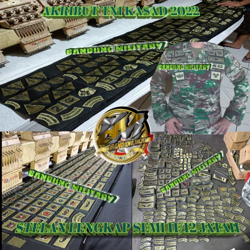 Jual Akribut Papan Nama Bordir Pdl TNI AD 2022 Custom Terbaru 1 Set Lengkap Nama Wing Kodam ...