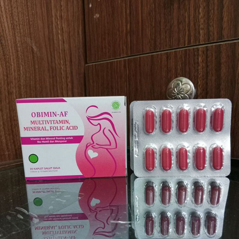 Jual Obimin - AF Multivitamin Mineral, Folic Acid perstrip @ 10 kaplet ...