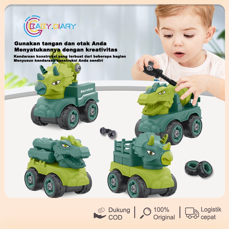 Jual Anak membongkar mainan sekrup mobil dinosaurus mobil Tyrannosaurus ...