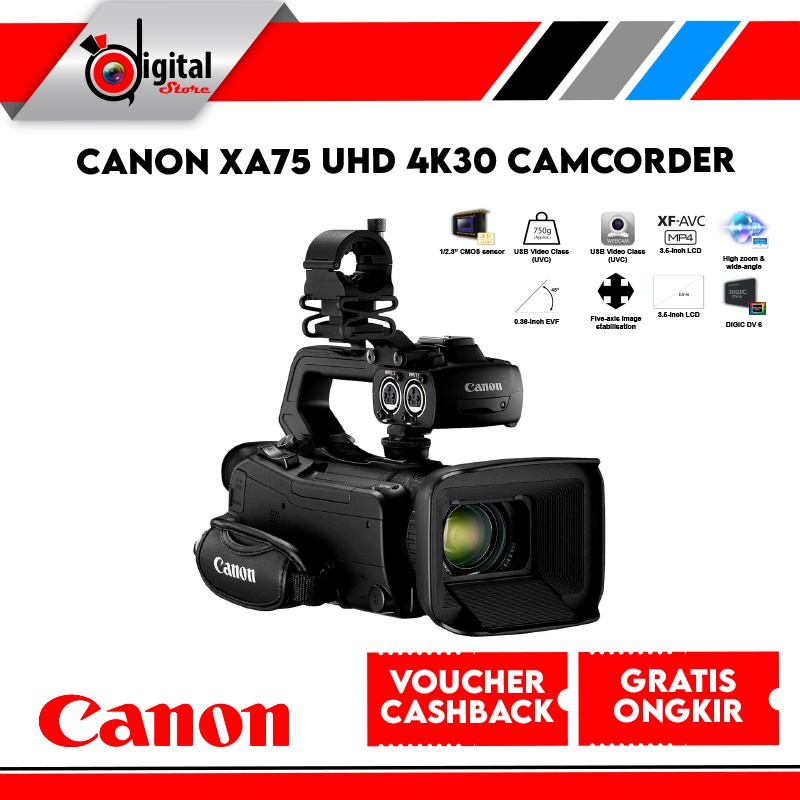 Jual Canon XA75 UHD 4K30 Camcorder with Dual-Pixel Autofocus - Canon XA ...