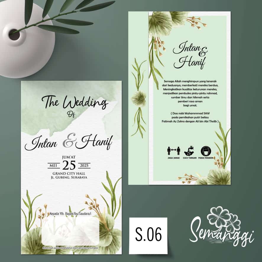 Jual Blangko Undangan Semanggi 06 (Free File Setting Corel) | Shopee ...