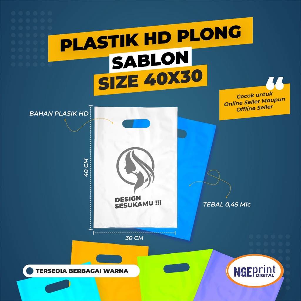 Jual Plastik Sablon 30 X 40 [FREE DESIGN], Packing Olshop / Plastik ...